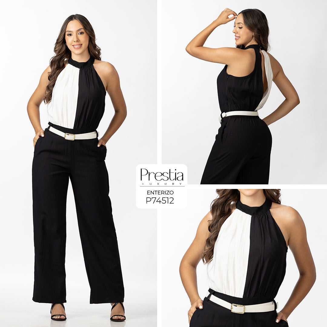 P74512 ENTERIZO FLOW NEGRO – PRESTIA LUXURY